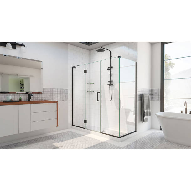 DreamLine Unidoor-X 35 3/8 in. W x 34 in. D x 72 in. H Frameless Hinged Shower Enclosure | Wayfair